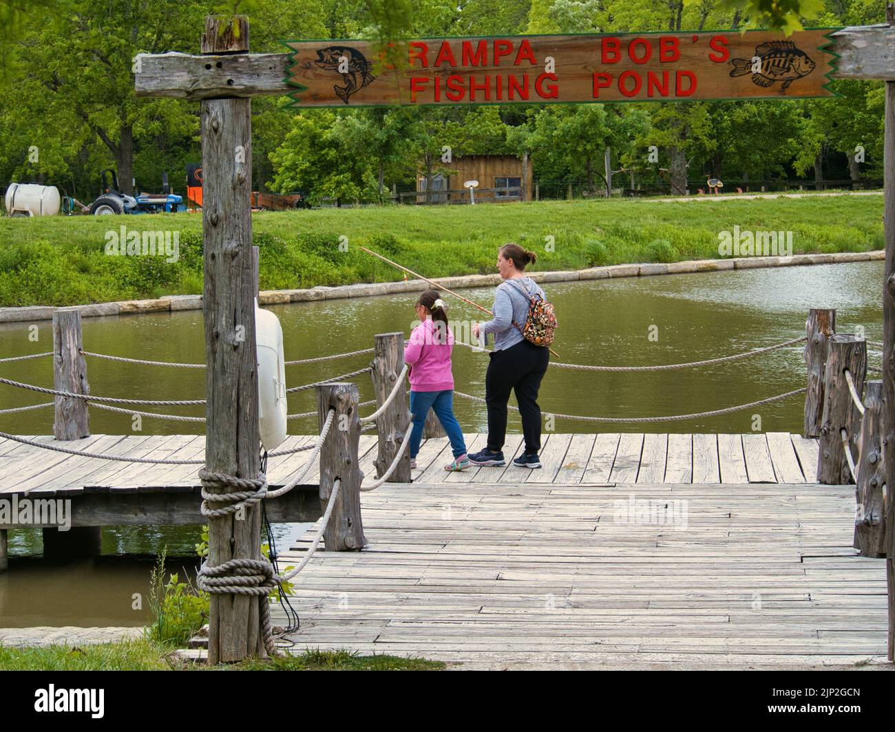 Mom and daughter fishing at Deanna Rose Children's Farmstead in ...