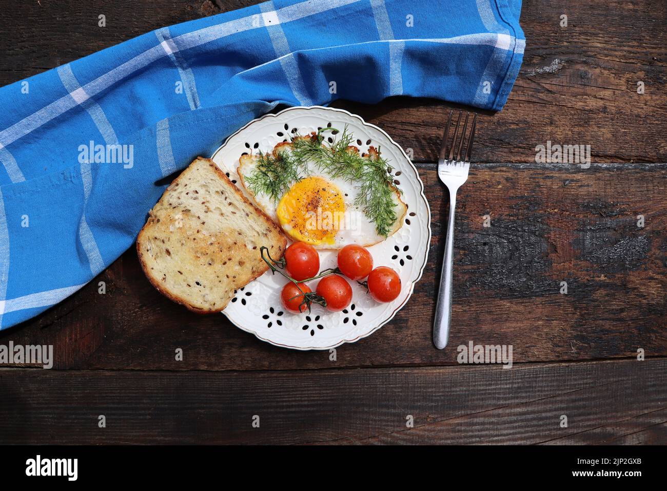 fried egg, lunch, fried eggs, lunch time Stock Photo - Alamy