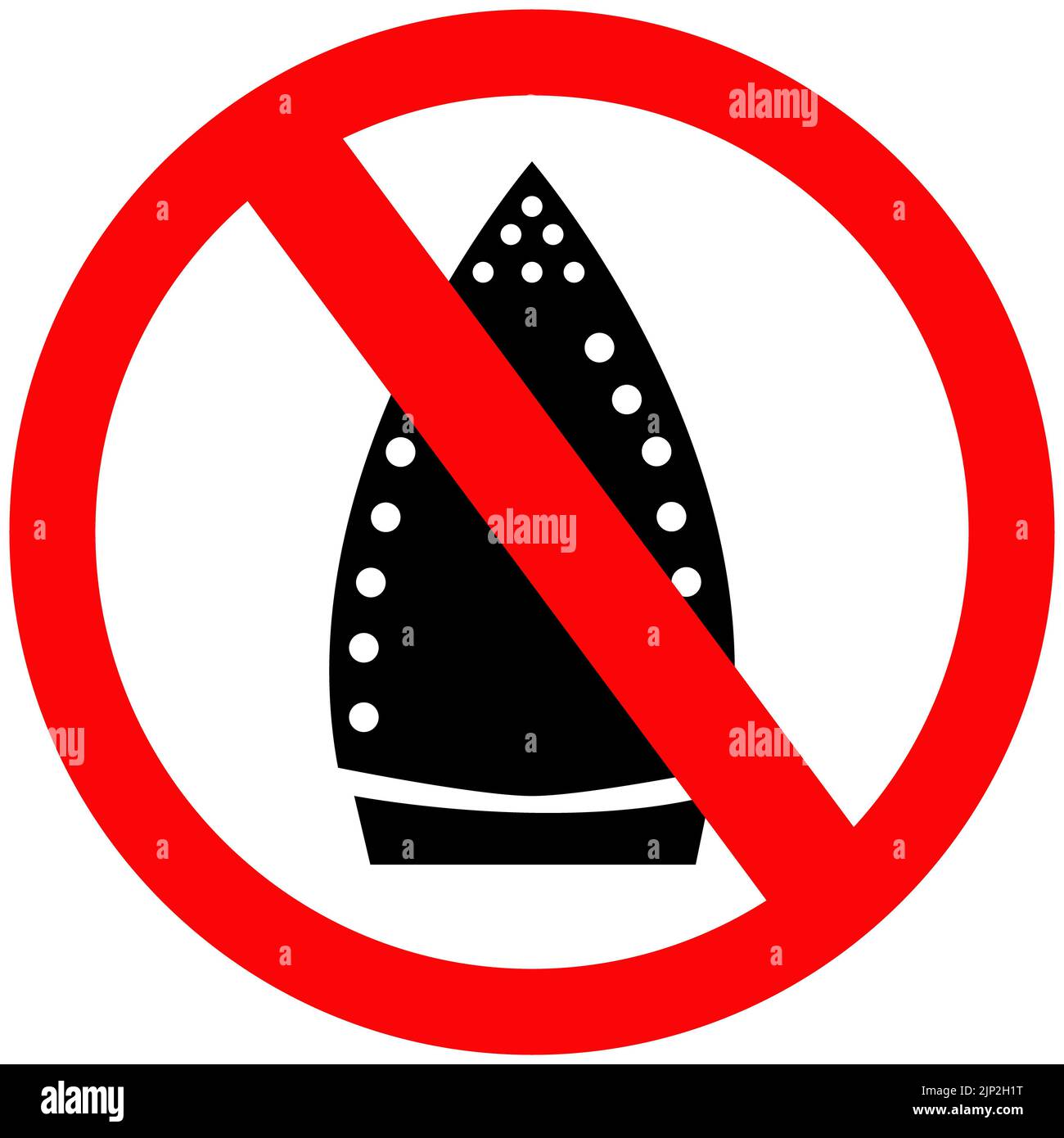 Ironing is not allowed on white background. No ironing prohibition sign ...