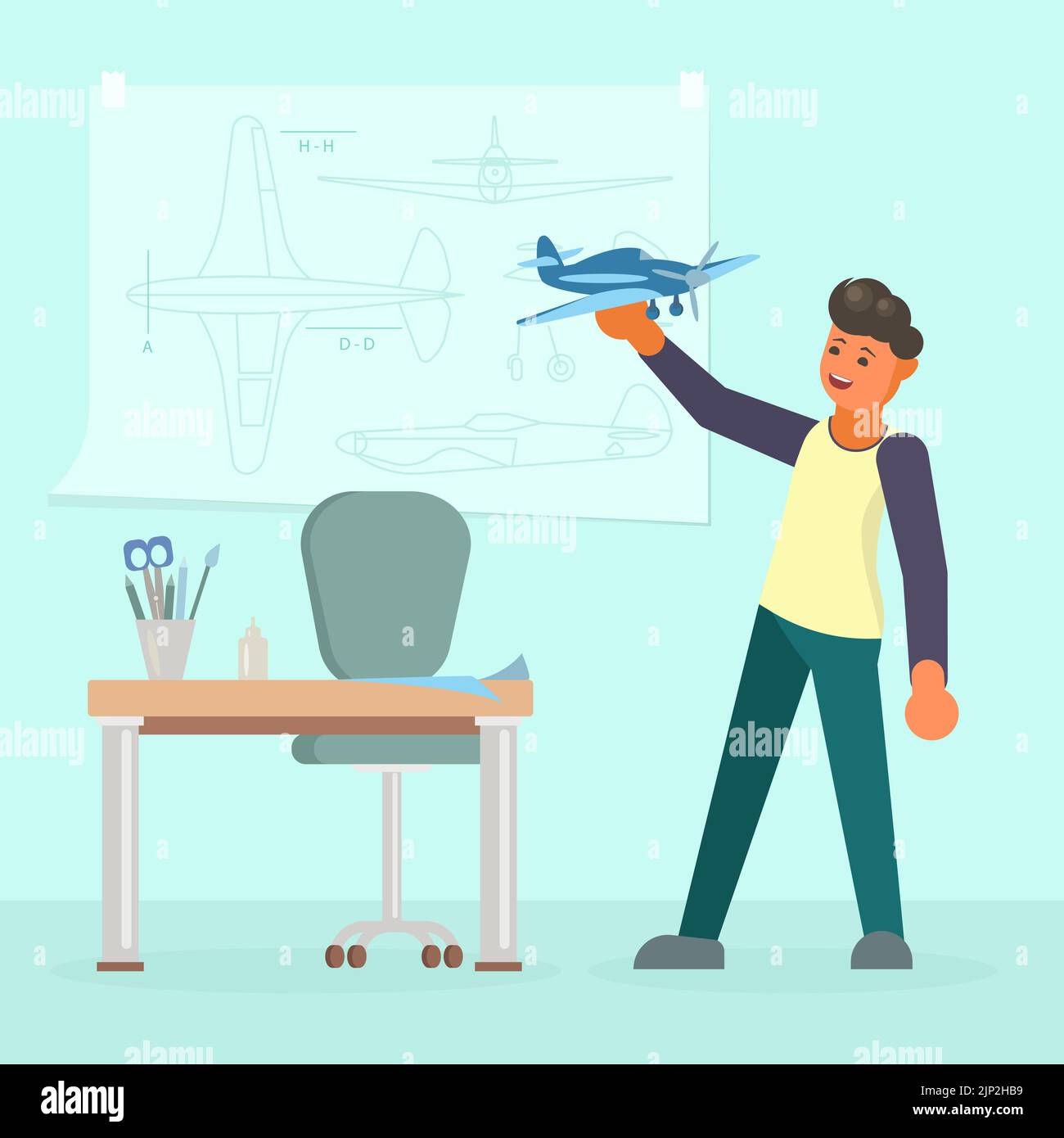 Hobby making model plane Stock Vector Images - Alamy