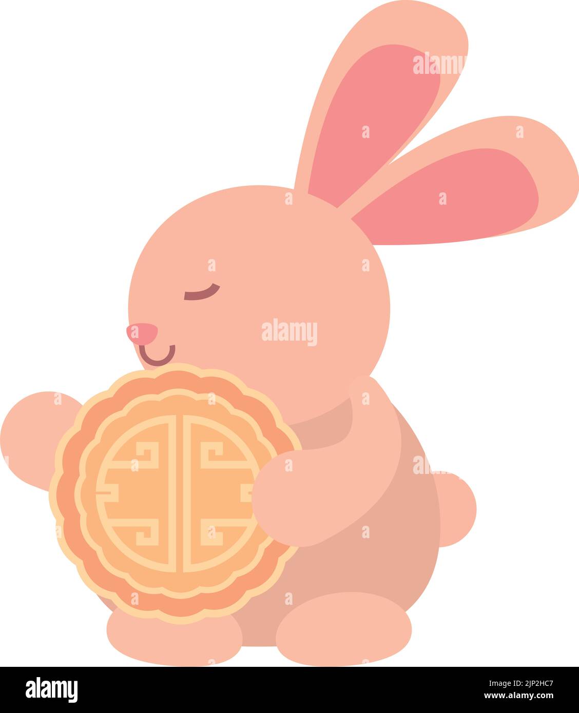 Cute cartoon rabbit mooncake full Cut Out Stock Images & Pictures - Alamy