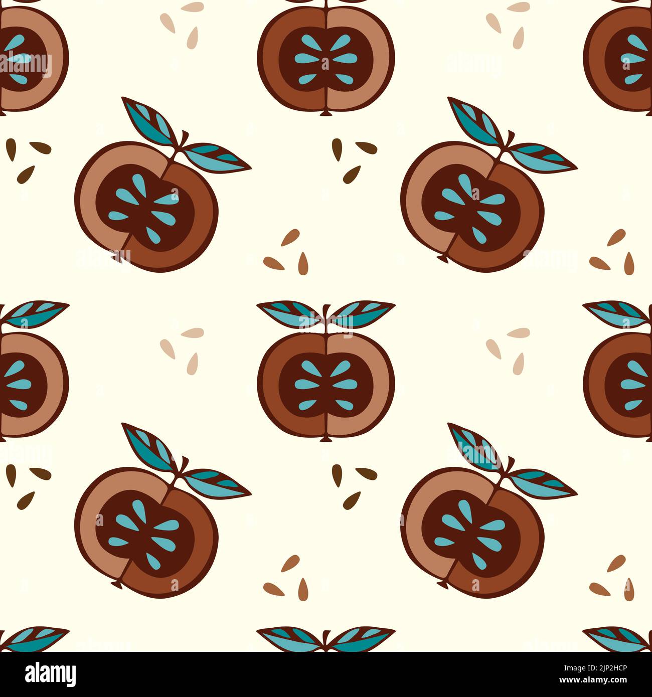 Apple pattern doodle hand drawn, outline, silhouette . Vector ...