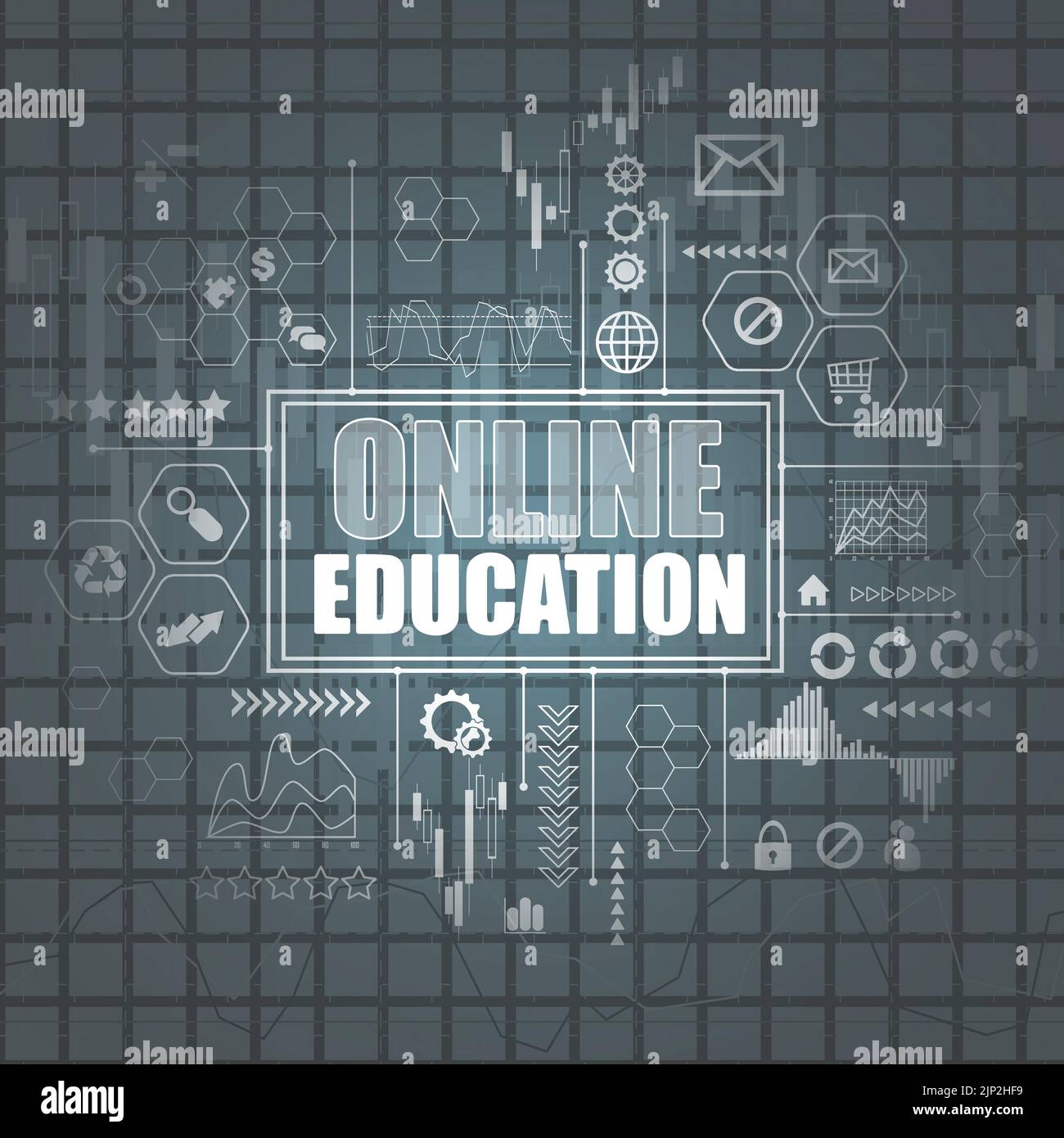 Online education symbols chart background Stock Vector Image & Art - Alamy