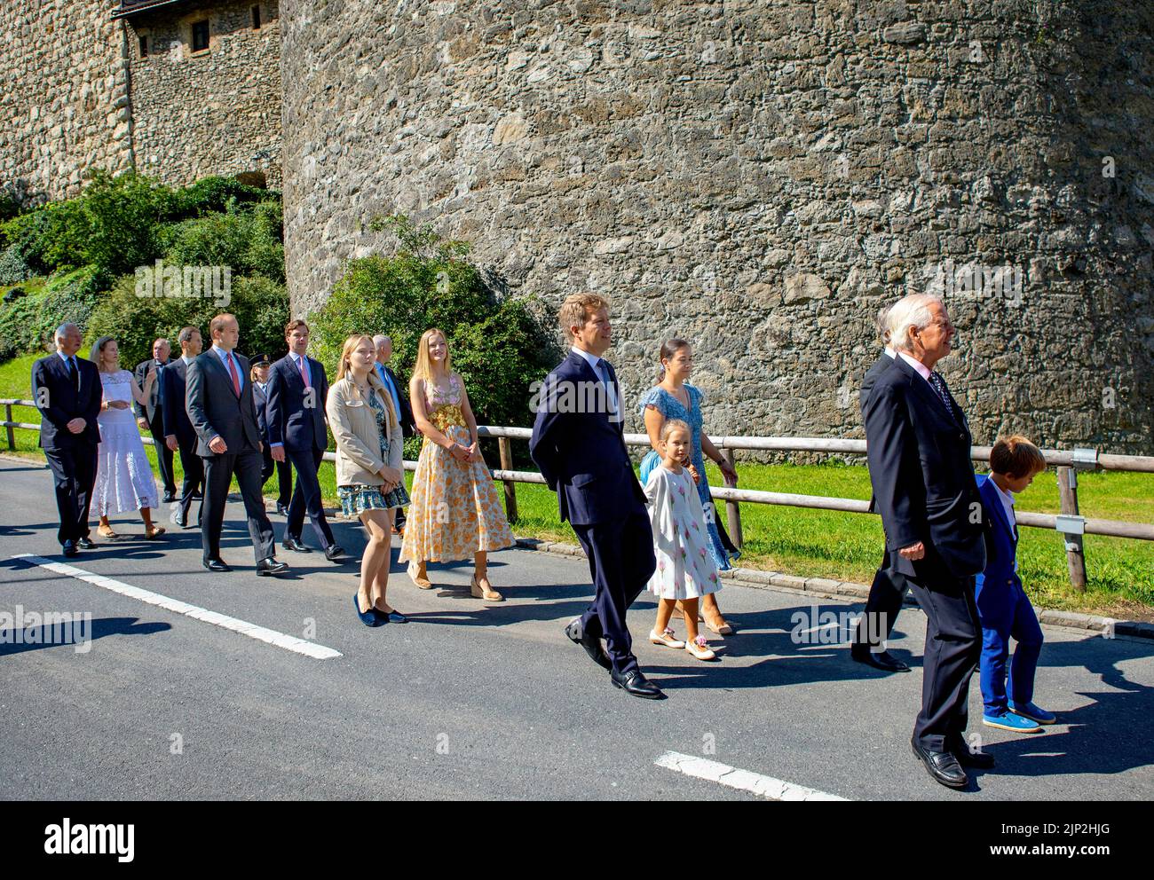 Vaduz, Liechtenstein. 15th Aug, 2022. Hans Adam II Prince of Liechtenstein, Alois Hereditary ...