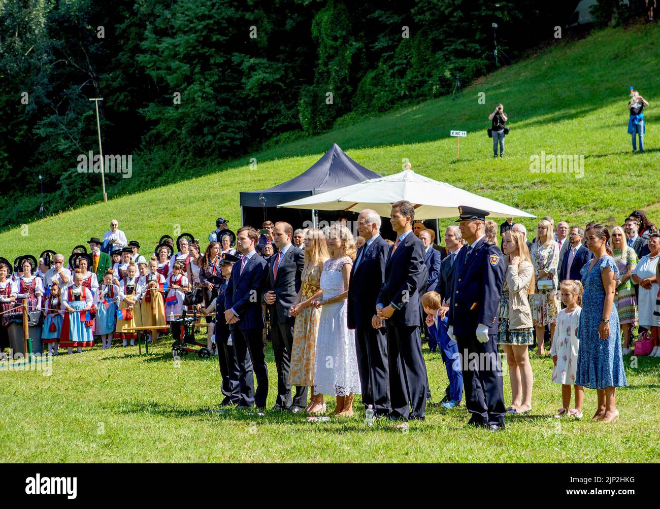 Vaduz, Liechtenstein. 15th Aug, 2022. Hans Adam II Prince of Liechtenstein, Alois Hereditary ...