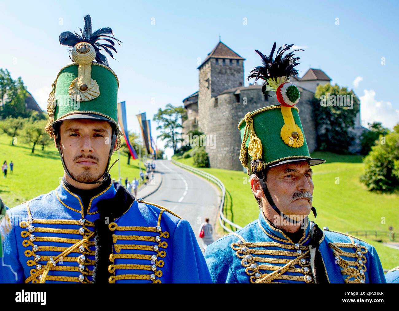 Vaduz, Liechtenstein. 15th Aug, 2022. residents in traditional costume ...