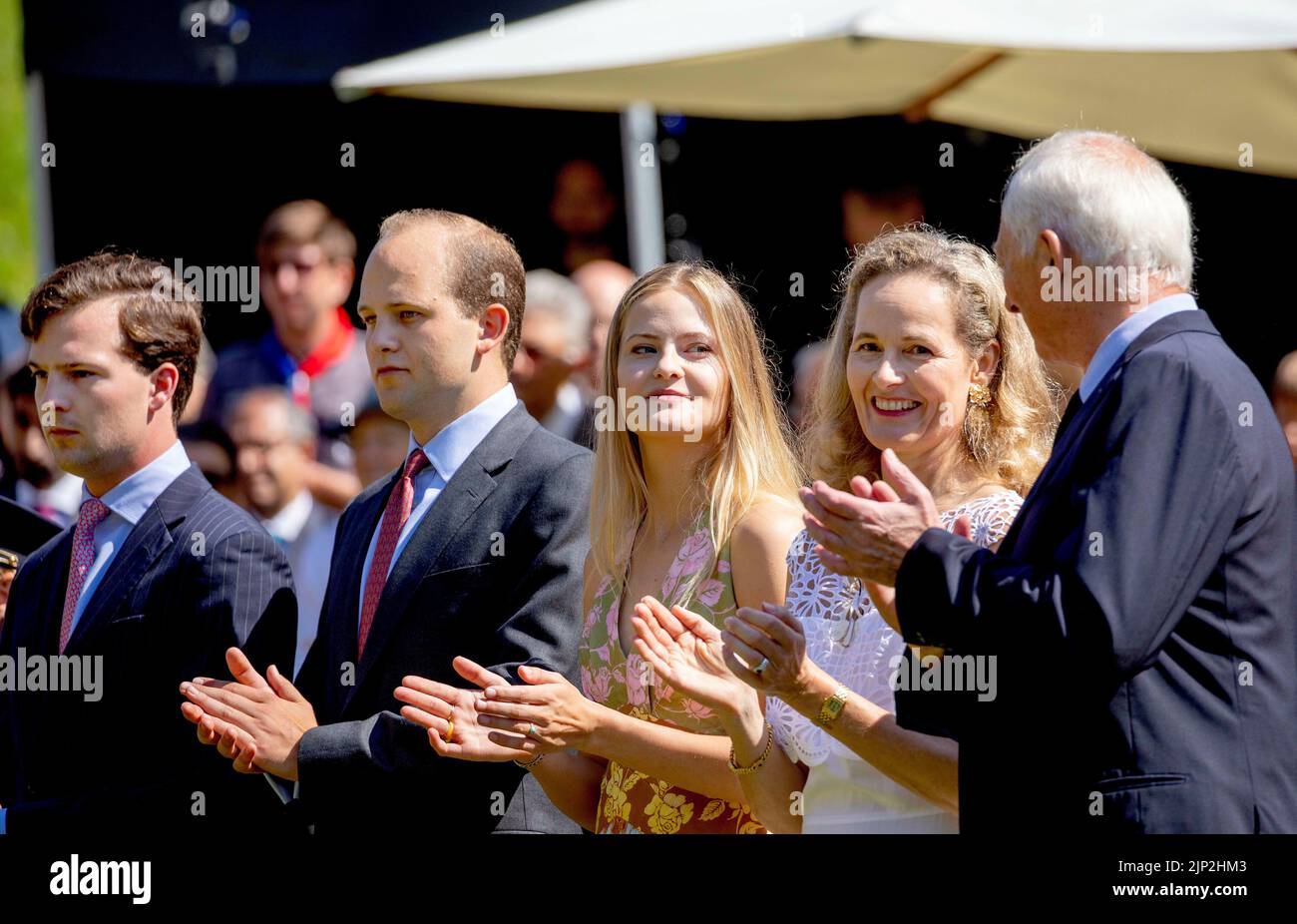 Vaduz, Liechtenstein. 15th Aug, 2022. Hans Adam II Prince of Liechtenstein, Alois Hereditary ...