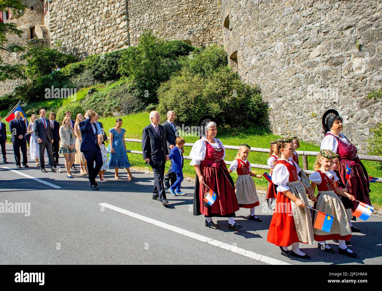 Vaduz, Liechtenstein. 15th Aug, 2022. Hans Adam II Prince of Liechtenstein, Alois Hereditary ...