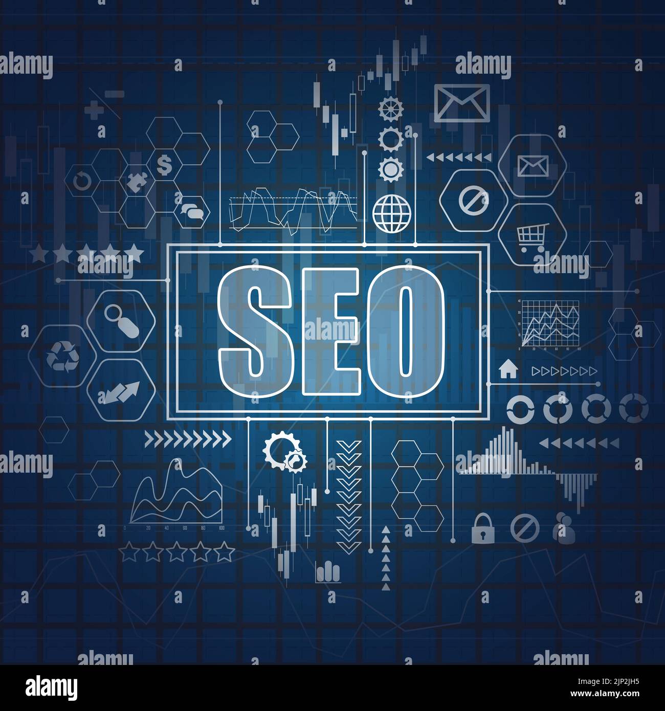 Digital SEO symbols chart background Stock Vector Image & Art - Alamy