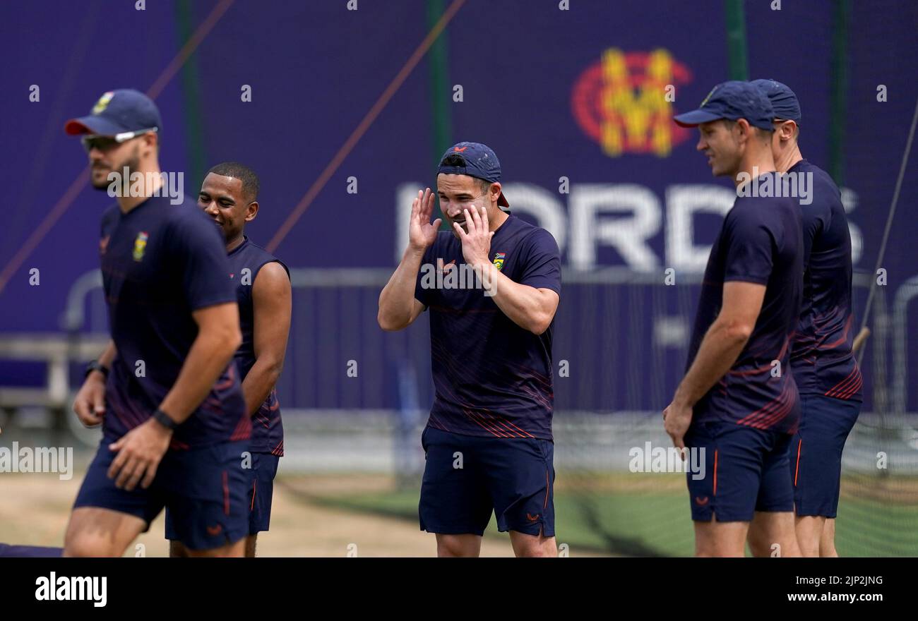 South Africa's Dean Elgar during a nets session at Lord's Cricket ...