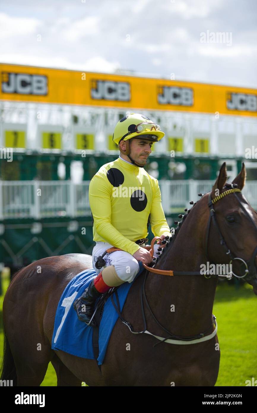 Jockey Andrea Atzeni on Cold Case at York Races Stock Photo - Alamy