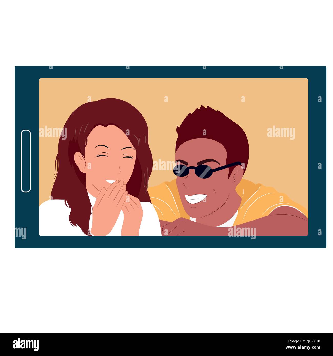 Person tablet laughing Stock Vector Images - Alamy