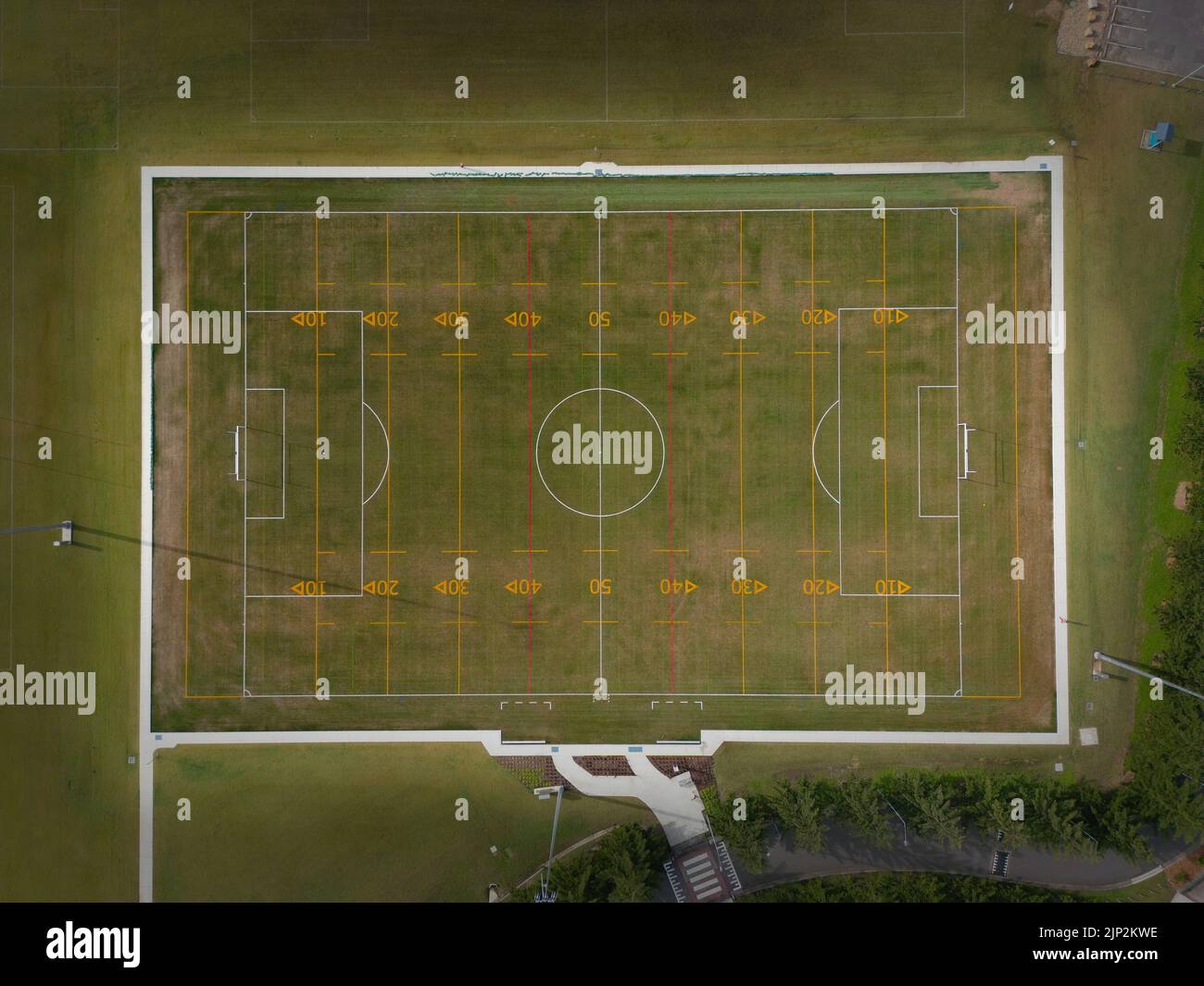 Football field top down hi-res stock photography and images - Alamy