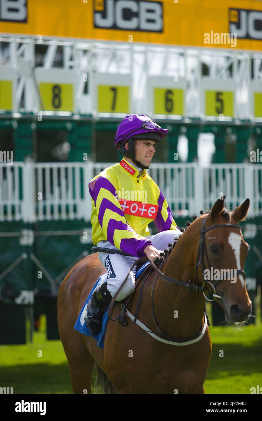 Jockey Billy Garritty on Craven at York Races Stock Photo - Alamy