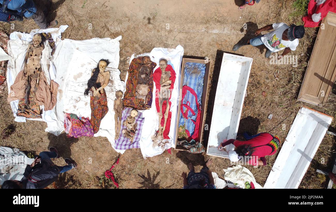 Toraja, South Sulawesi, Indonesia. 15th Aug, 2022. Aerial Photo: Manene ...