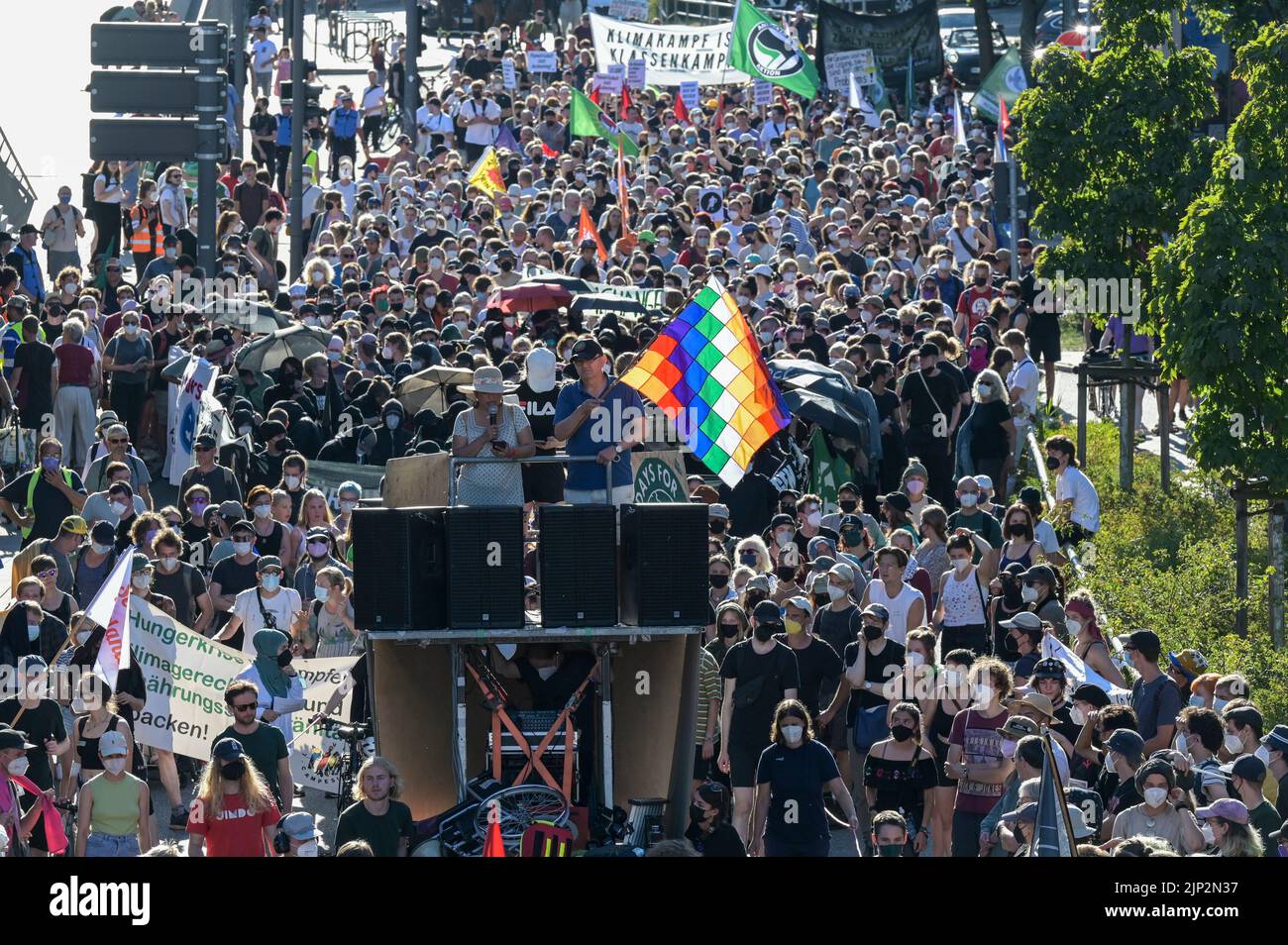 GERMANY, Hamburg city, climatecamp 2022 rally for climate protection ...