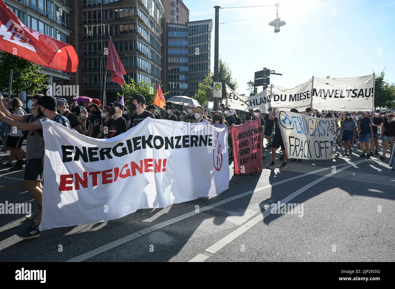 GERMANY, Hamburg city, climatecamp 2022, rally for climate protection ...