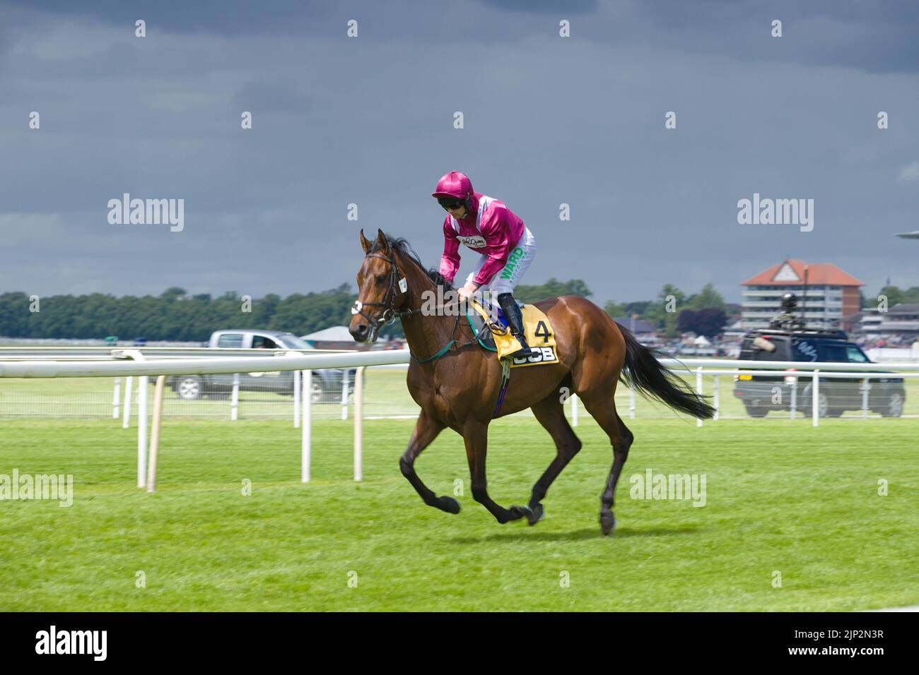 Jockey Jason Hart on Titan Rock at York Races Stock Photo - Alamy