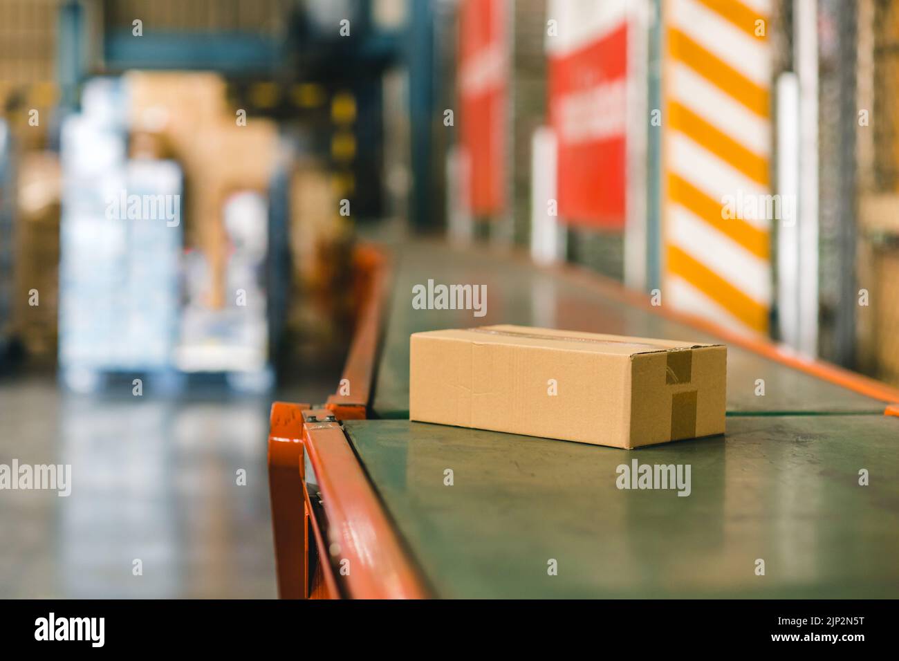 parcel box on conveyor belt products goods delivery shipping from warehouse inventory stock ...