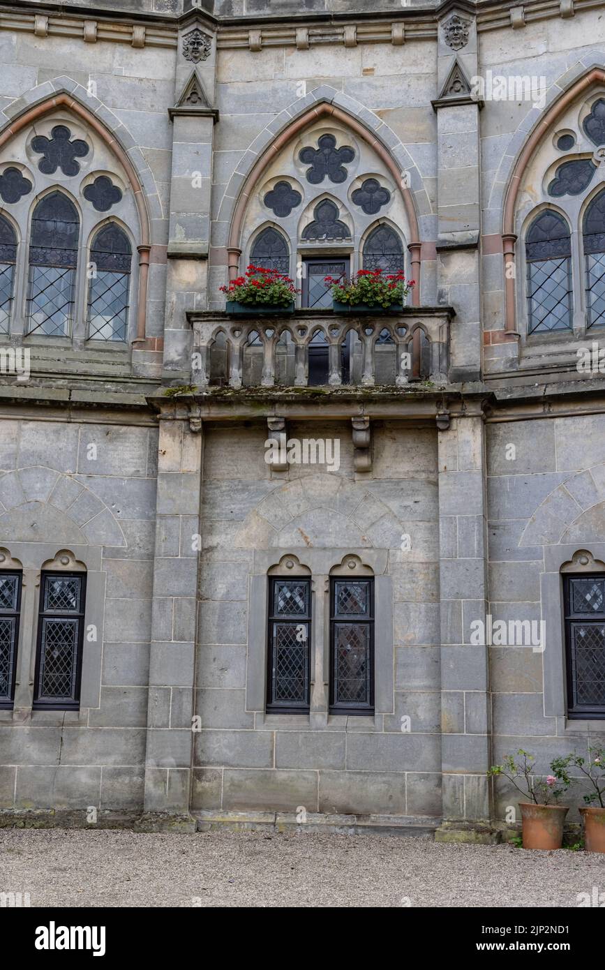 Bad Bentheim, Germany - August 25, 2021: Closeup facade Bentheim Castle ...