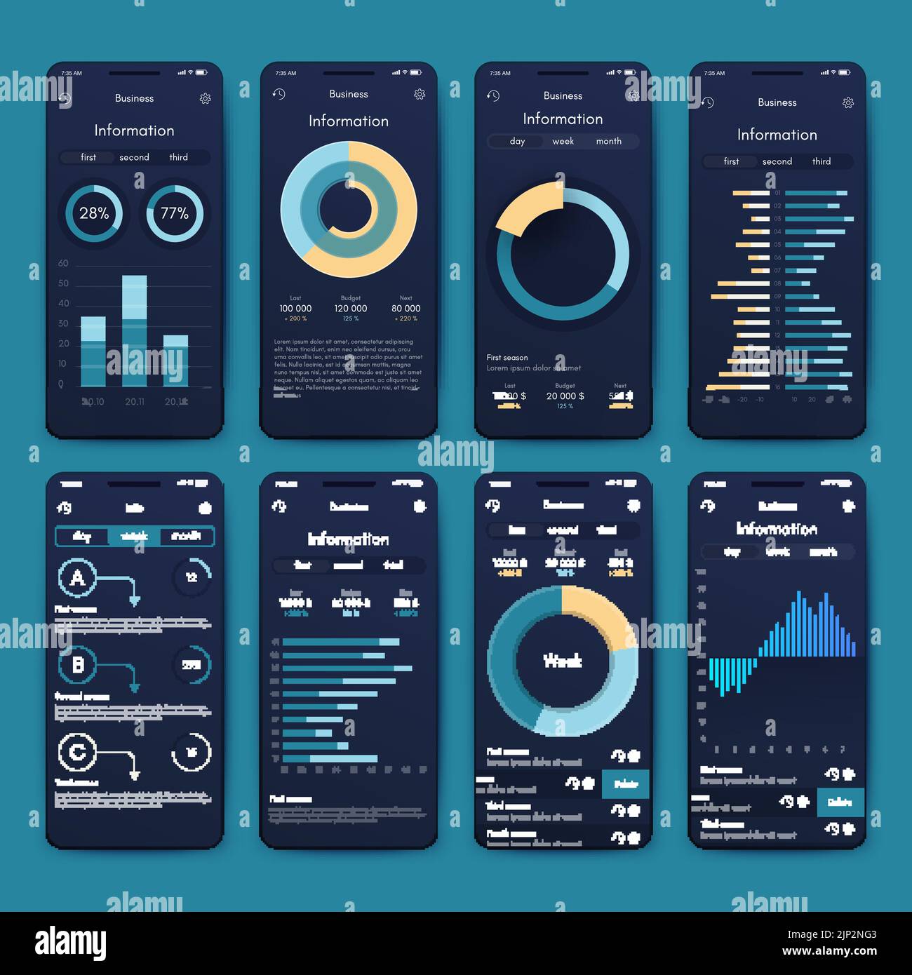 Vector graphics infographics with mobile phone. Template for creating ...