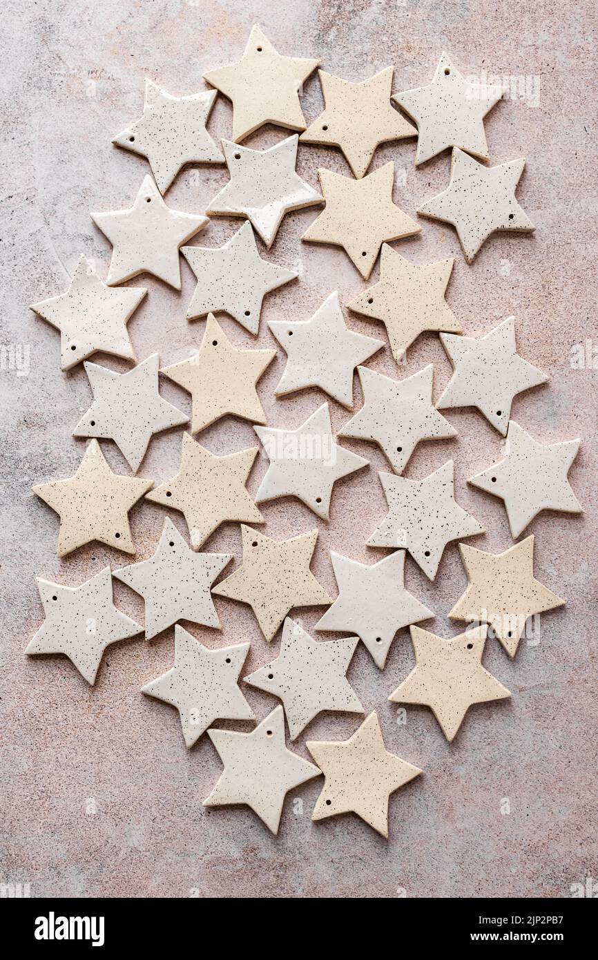 Handmade Ceramic Christmas Star Decorations Stock Photo - Alamy