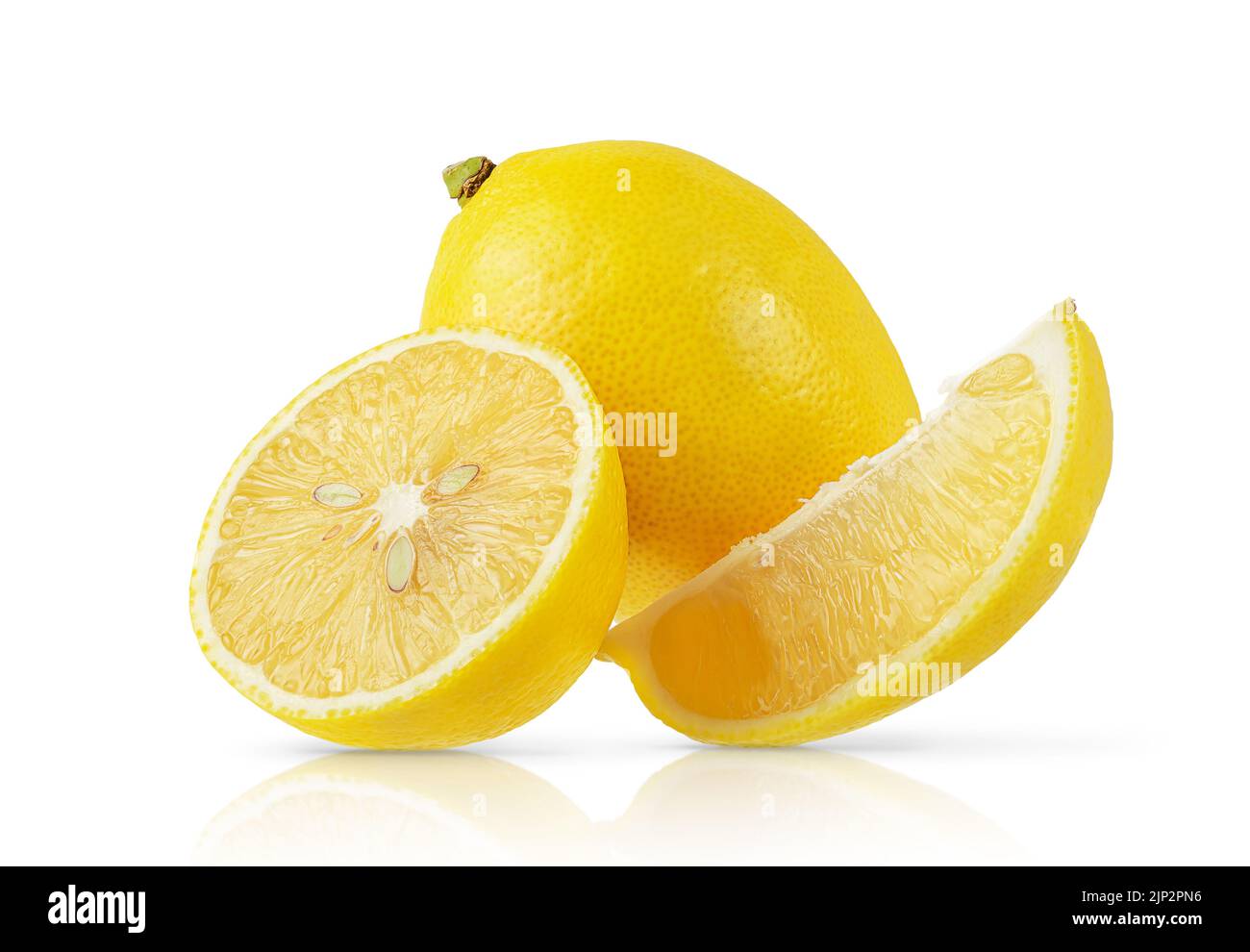 Composition of lemons isolated on white background with clipping path ...