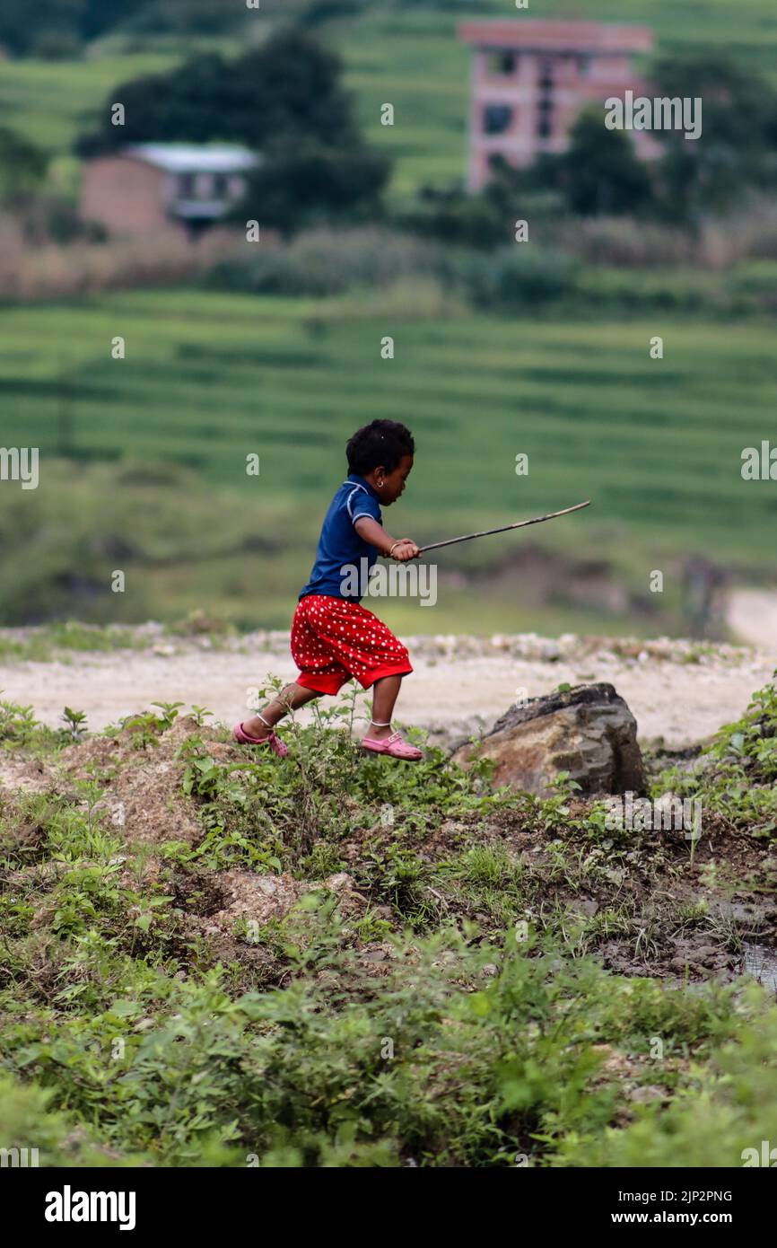 Boy running in the countryside hi-res stock photography and images - Alamy