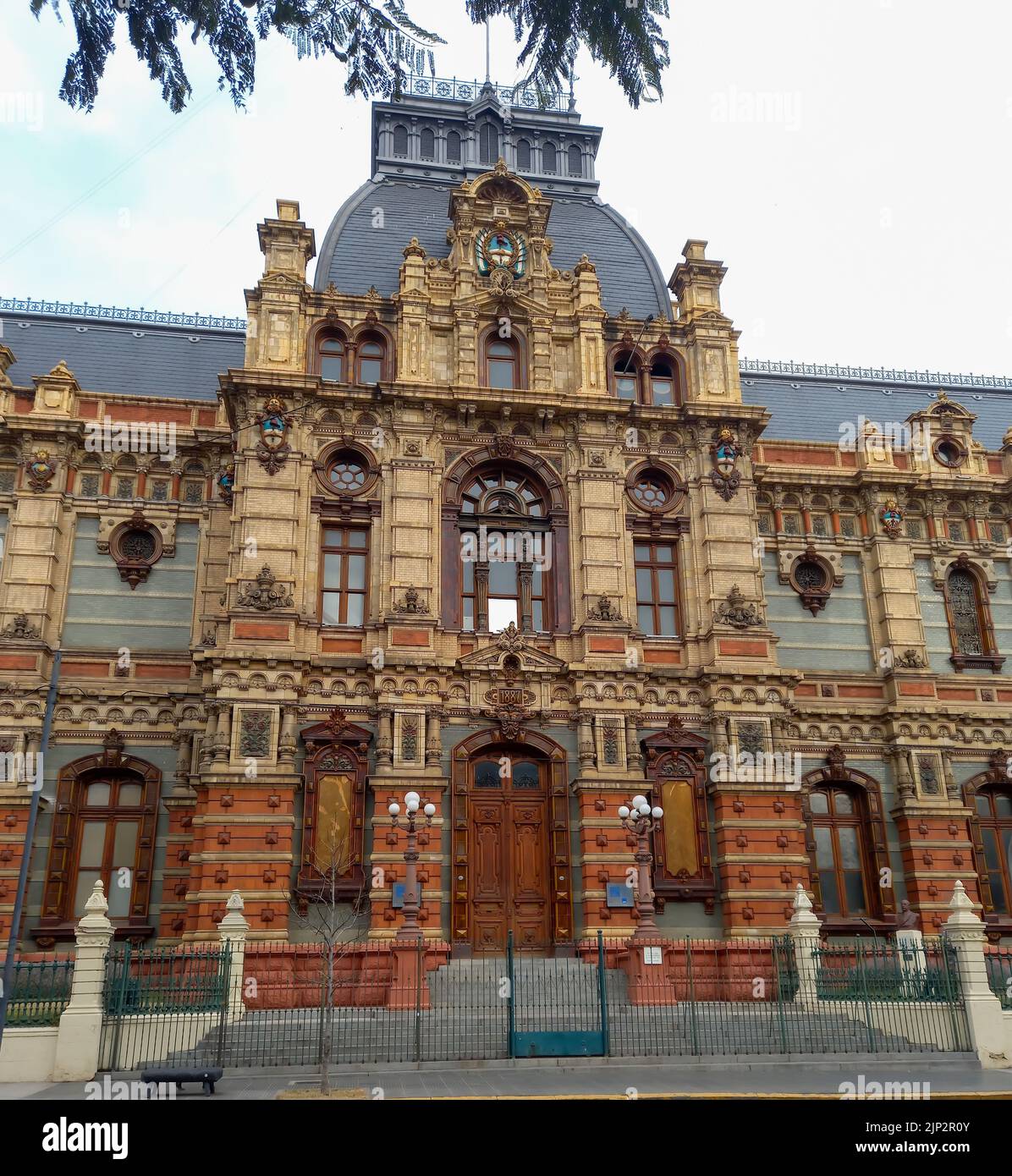Water Palace facade in Buenos Aires, Argentina. Old pumping station ...