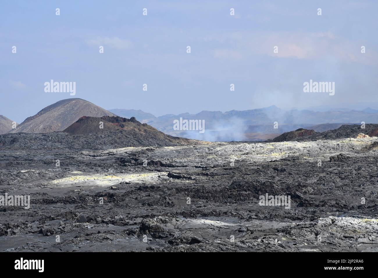 Volcano vent from the Fagradalsfjall 2021 eruption, Iceland. Mineral ...