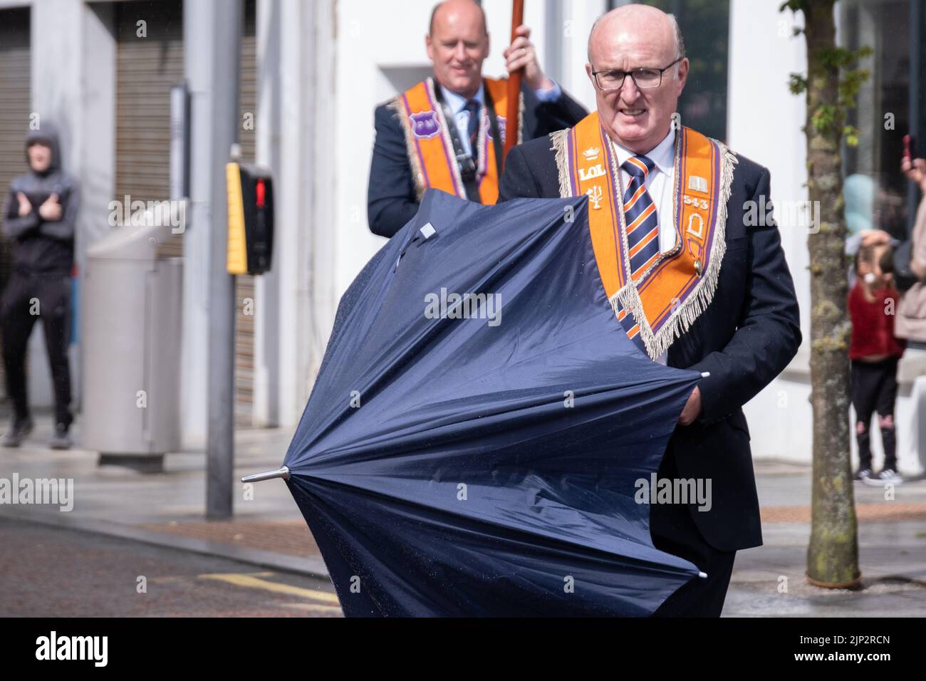 Ballymena, UK, 25th Jun 2022. Sunshine and showers as Orangeman closes ...