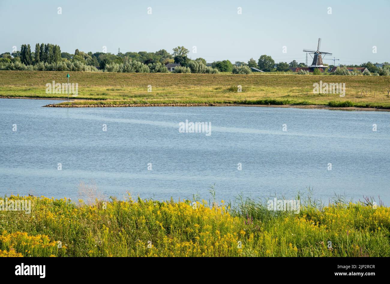 Landscape of Rhenen and the river Nederrijn on a sunny summer day Stock ...