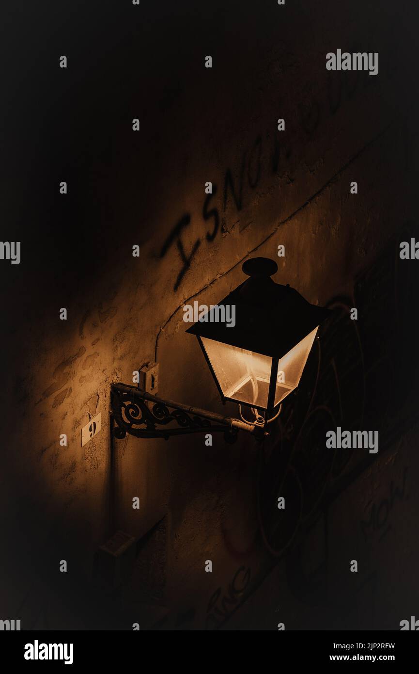 Old Lamp Post In The Dark