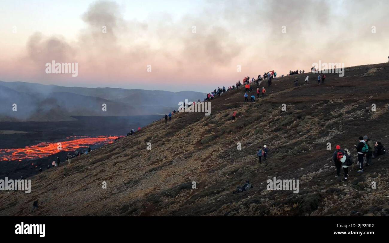 Reykjanes, Iceland. 14th Aug, 2022. After the volcanic eruption ...