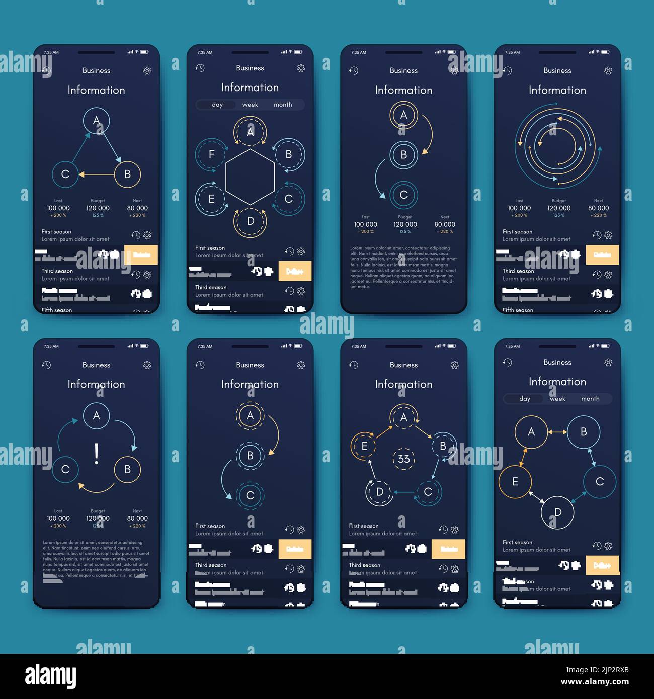 Vector graphics infographics with mobile phone. Template for creating ...