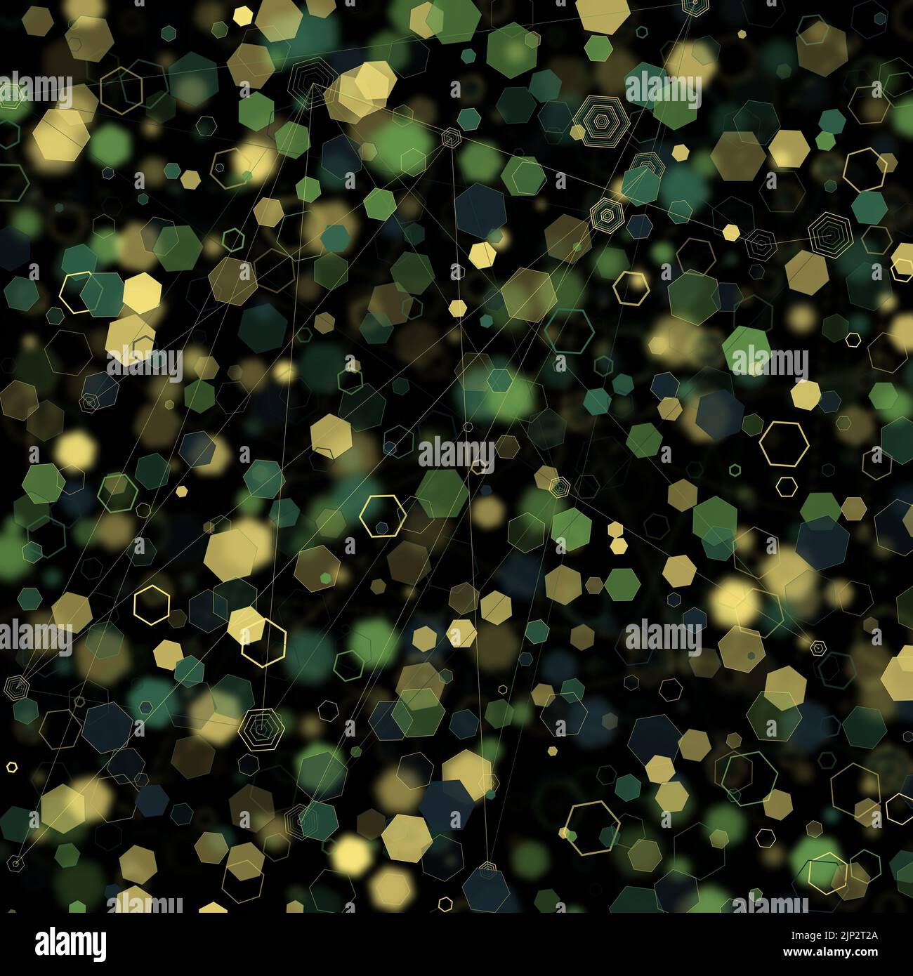 Illustration of an abstract light dots and blurred Hexagon backdrop ...