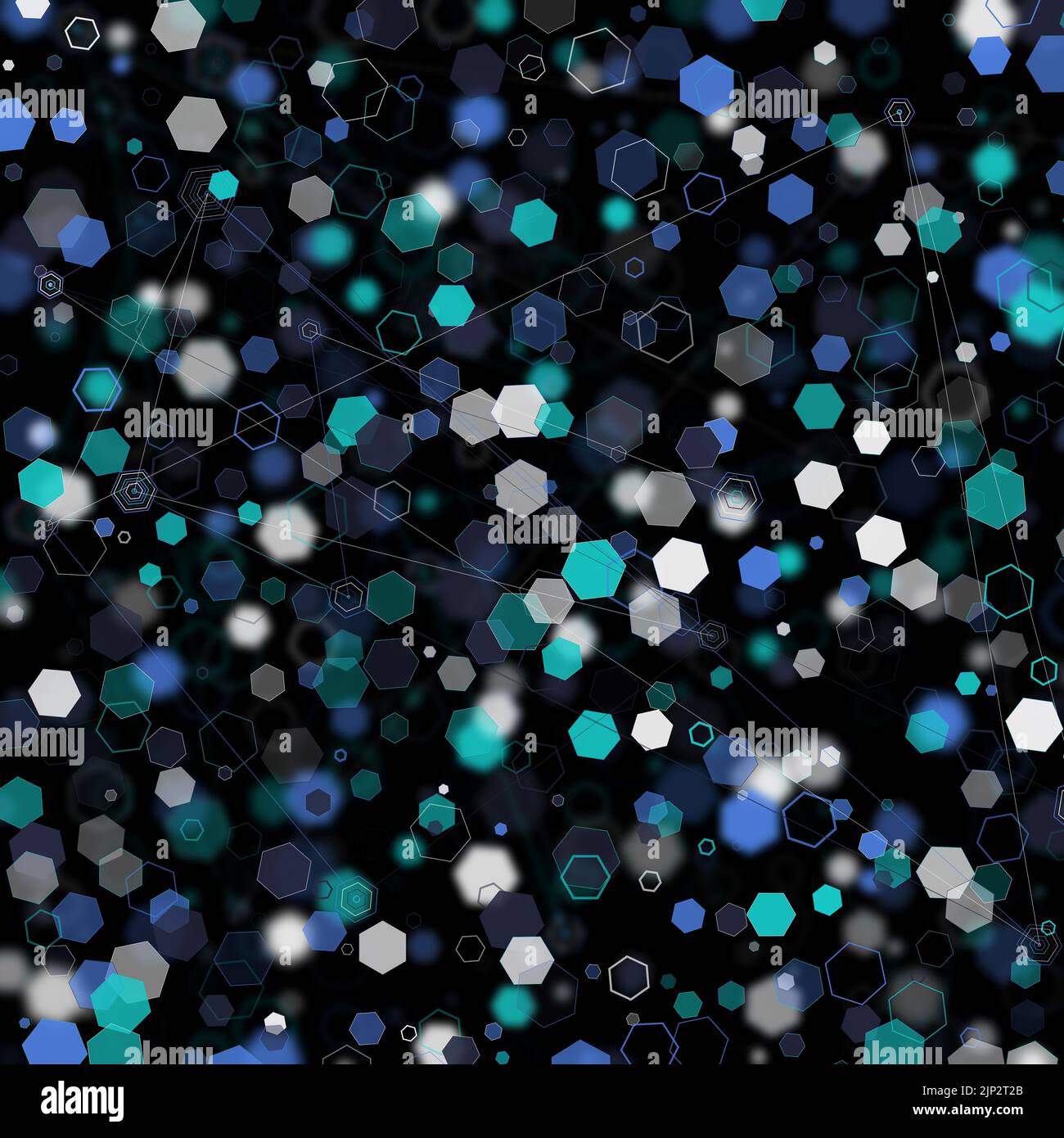 Illustration of an abstract light dots and blurred Hexagon backdrop ...