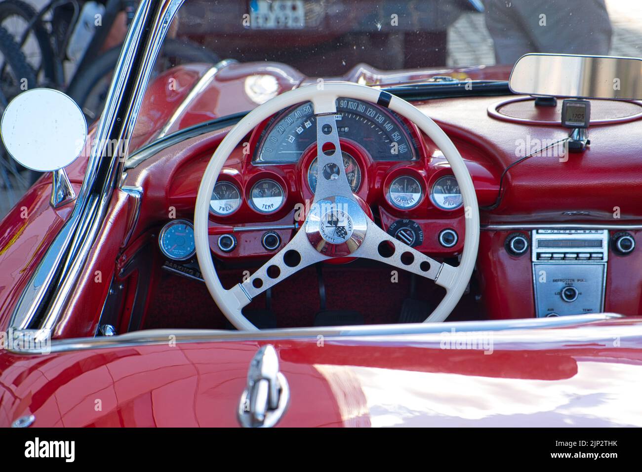 red chevrolet corvette cabriolet classic c1 from the sixties at the ...