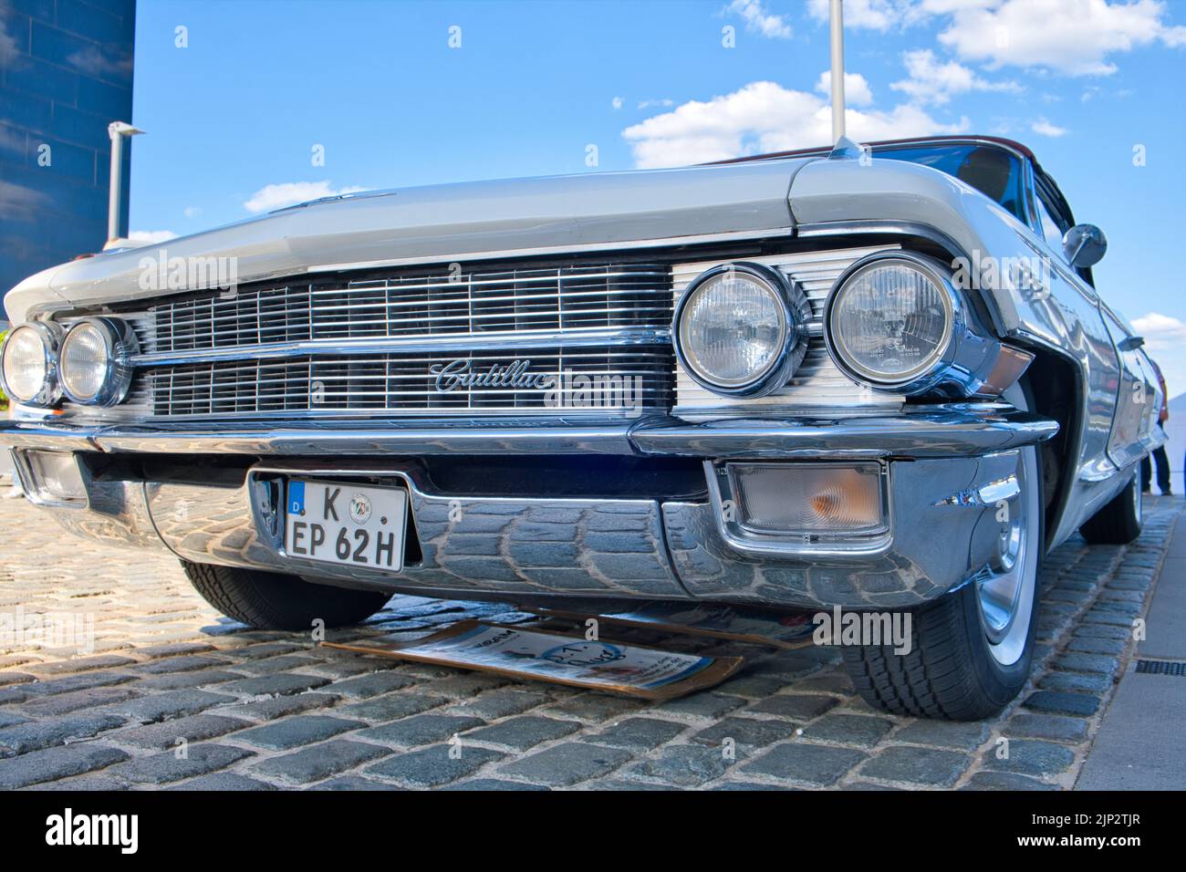 cadillac convertible with red roof from the sixties at a classic car ...