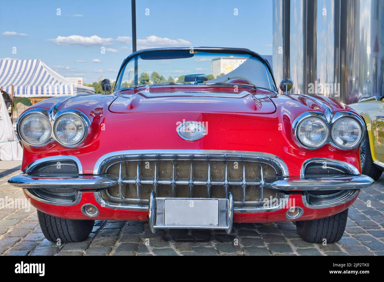 red chevrolet corvette convertible classic c1 from the sixties at the ...