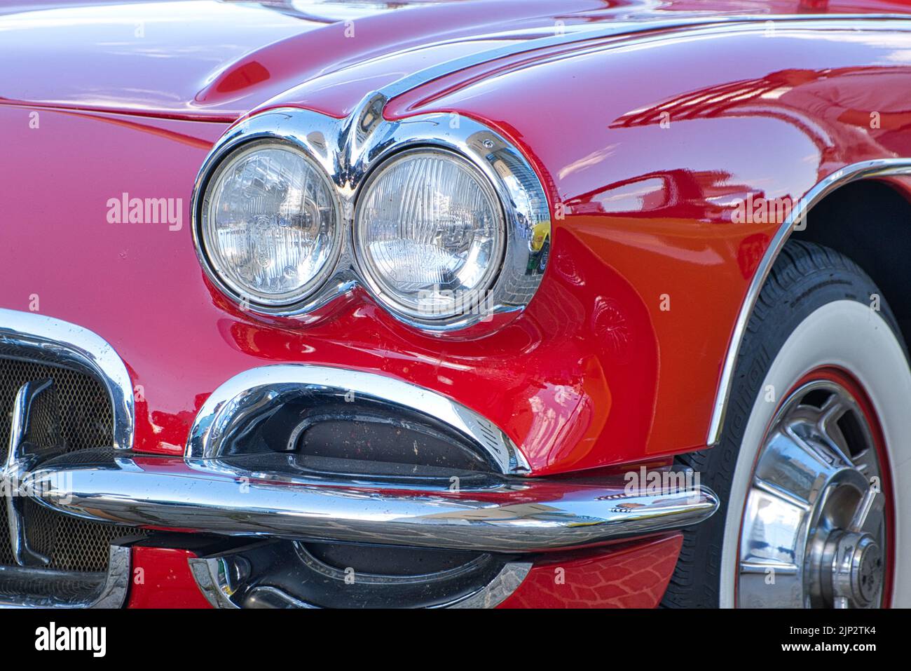 red chevrolet corvette convertible classic c1 from the sixties at the ...