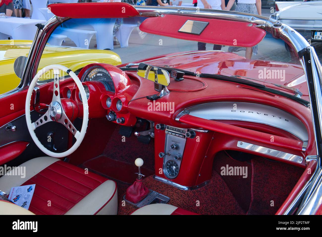 red chevrolet corvette convertible classic c1 from the sixties at the ...