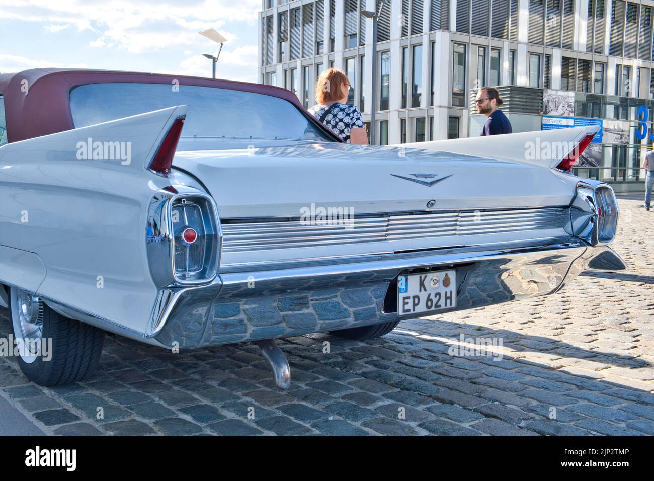 cadillac convertible with red roof from the sixties at a classic car ...