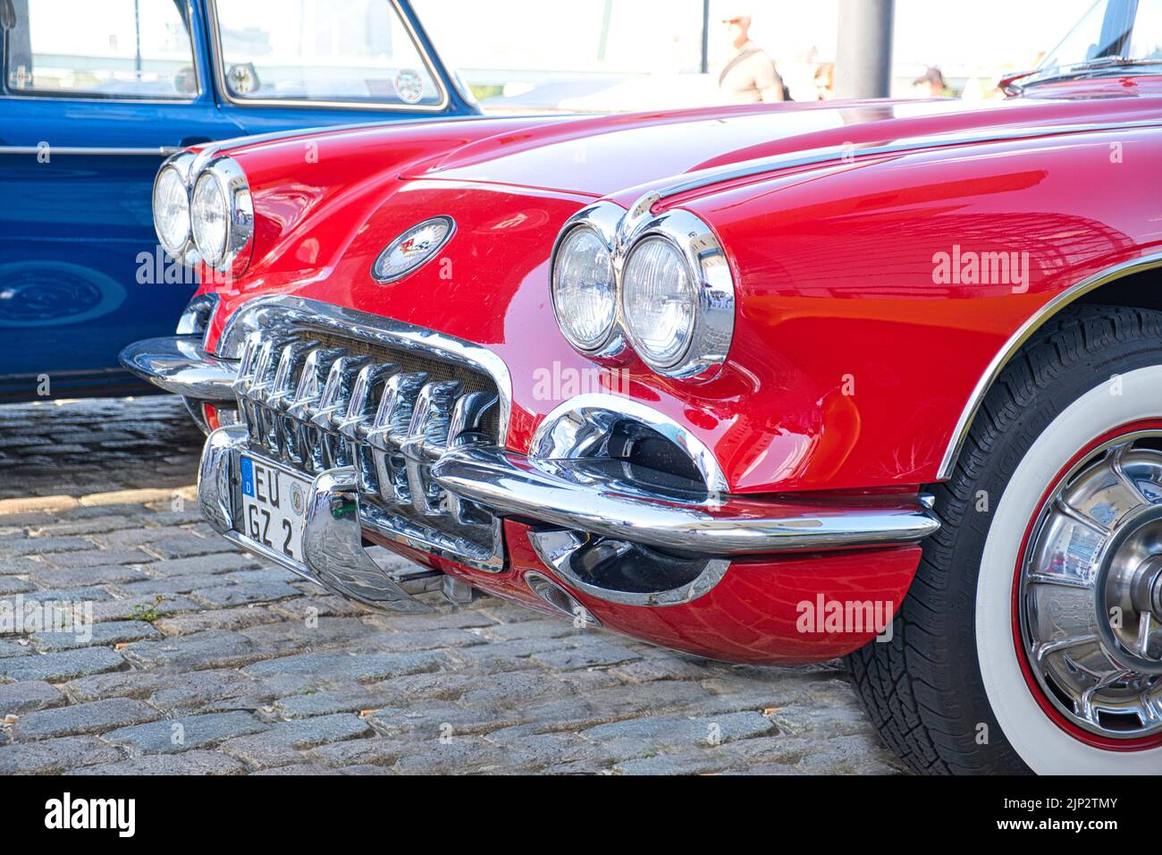 red chevrolet corvette convertible classic c1 from the sixties at the ...