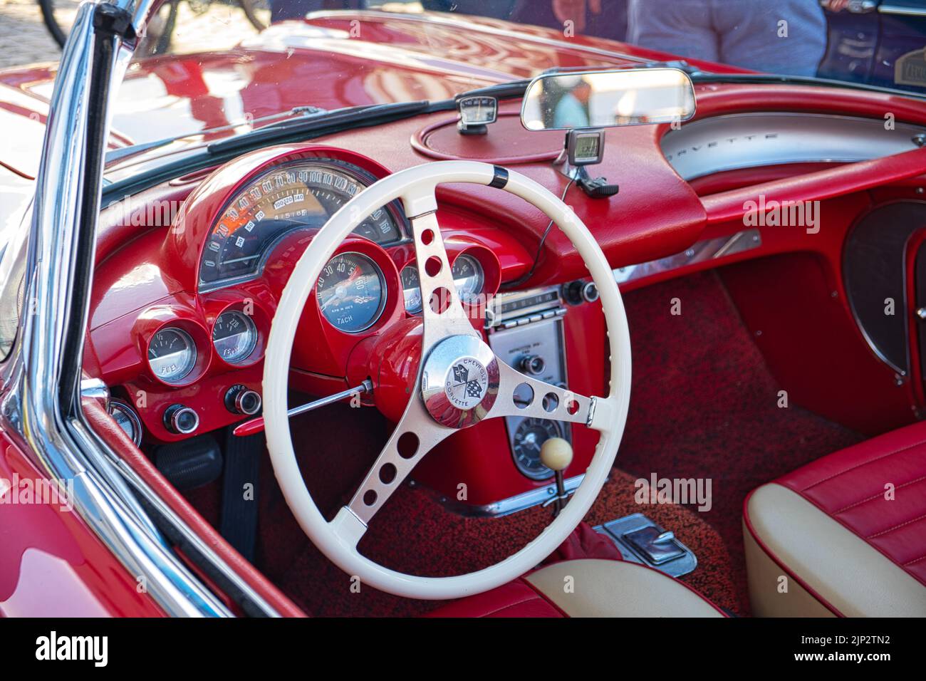 red chevrolet corvette cabriolet classic c1 from the sixties at the ...