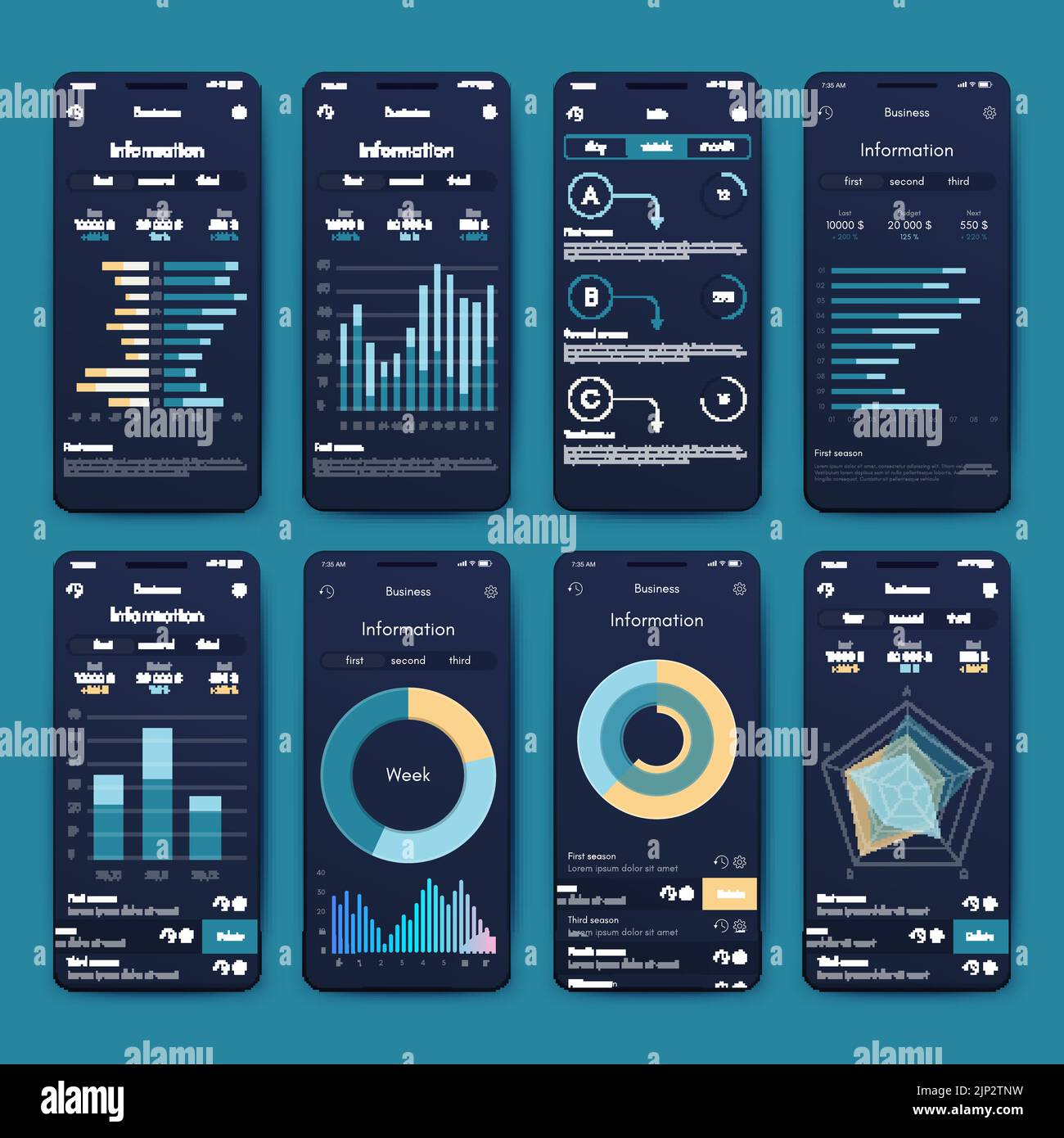 Vector graphics infographics with mobile phone. Template for creating ...