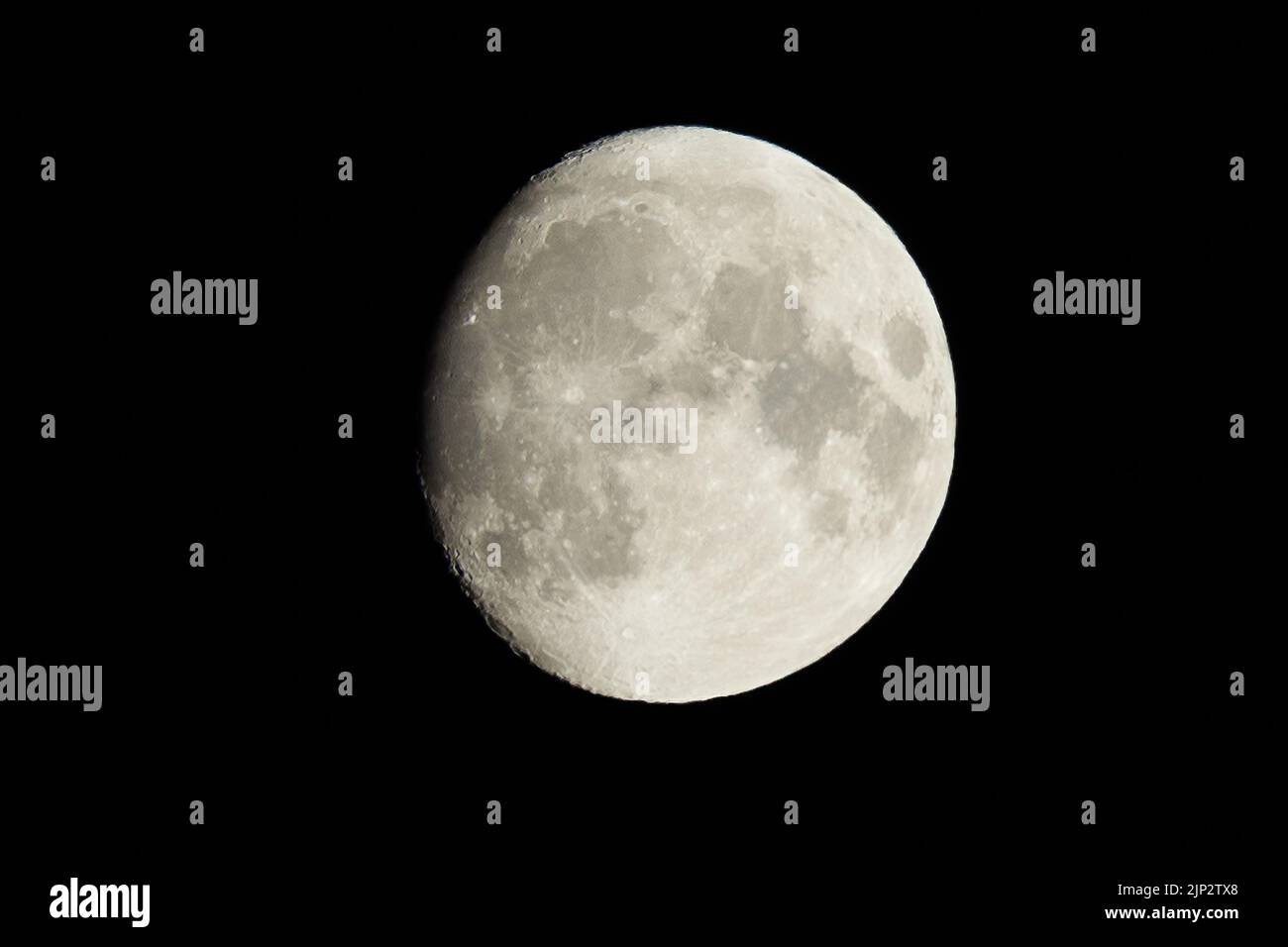 Moon, Moonlight in the Night, almost full moon Stock Photo - Alamy
