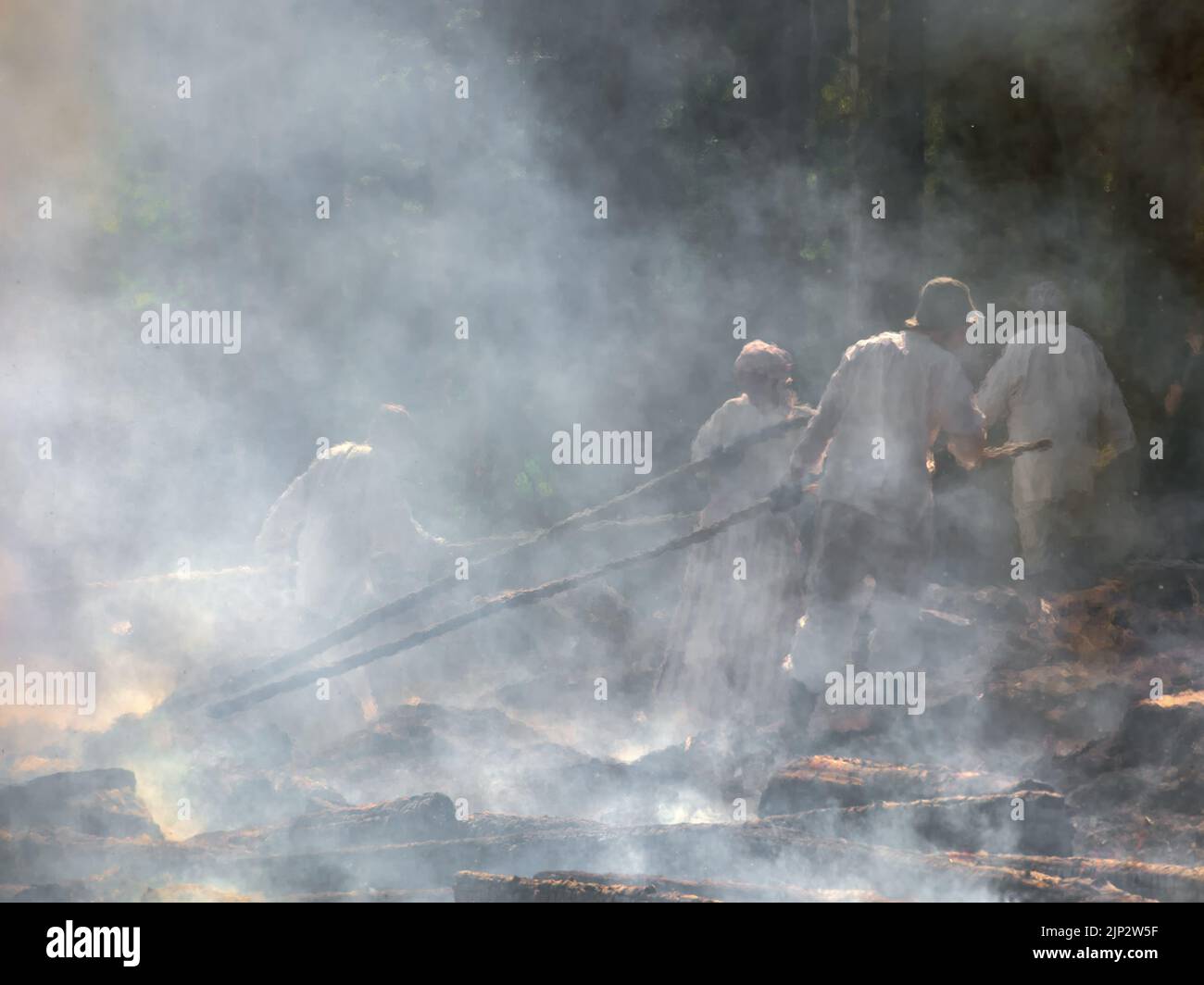 A group of people at the traditional Slash-And-Burn farming show in ...
