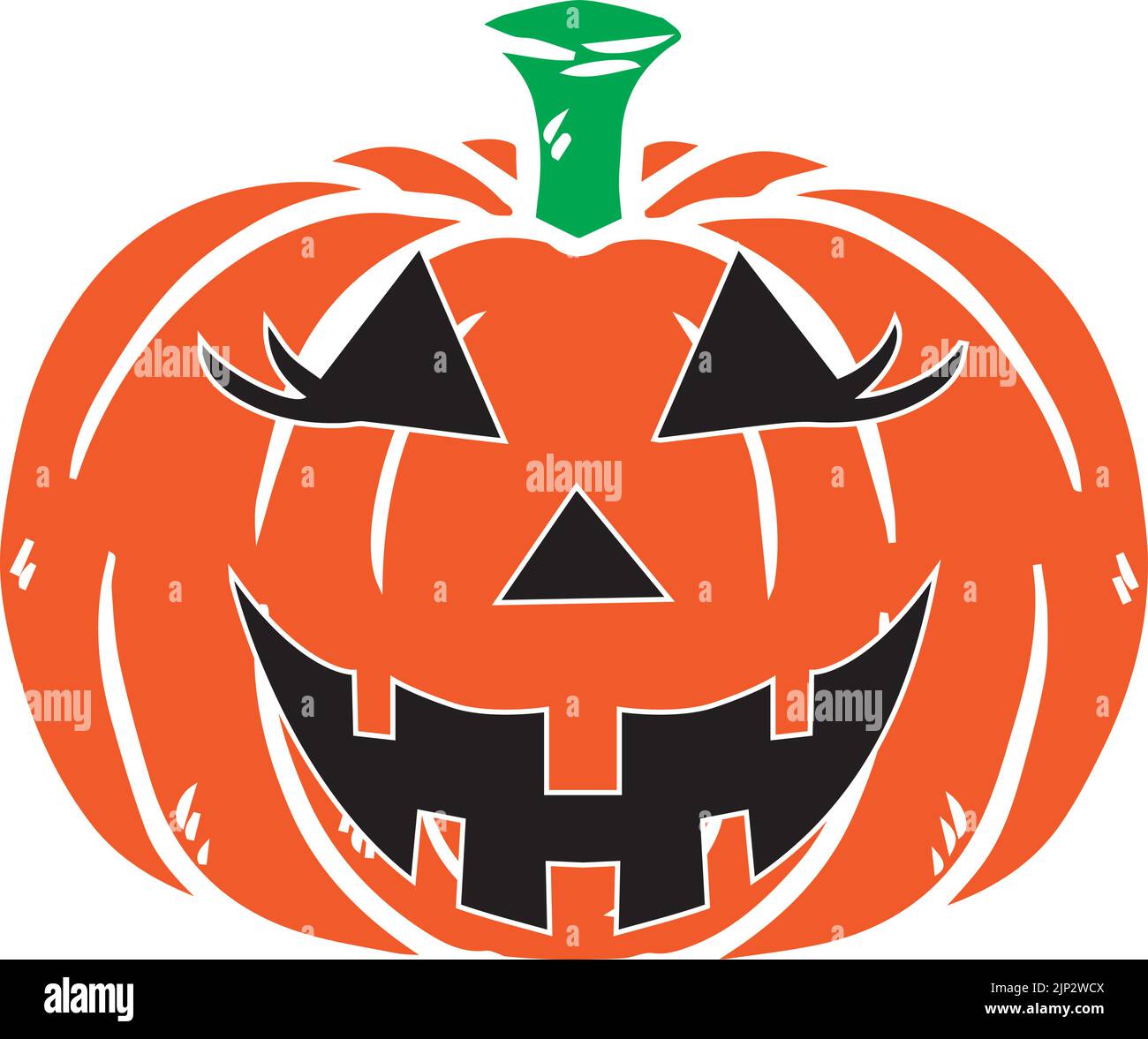 A female pumpkin face icon for Halloween isolated on a white background ...