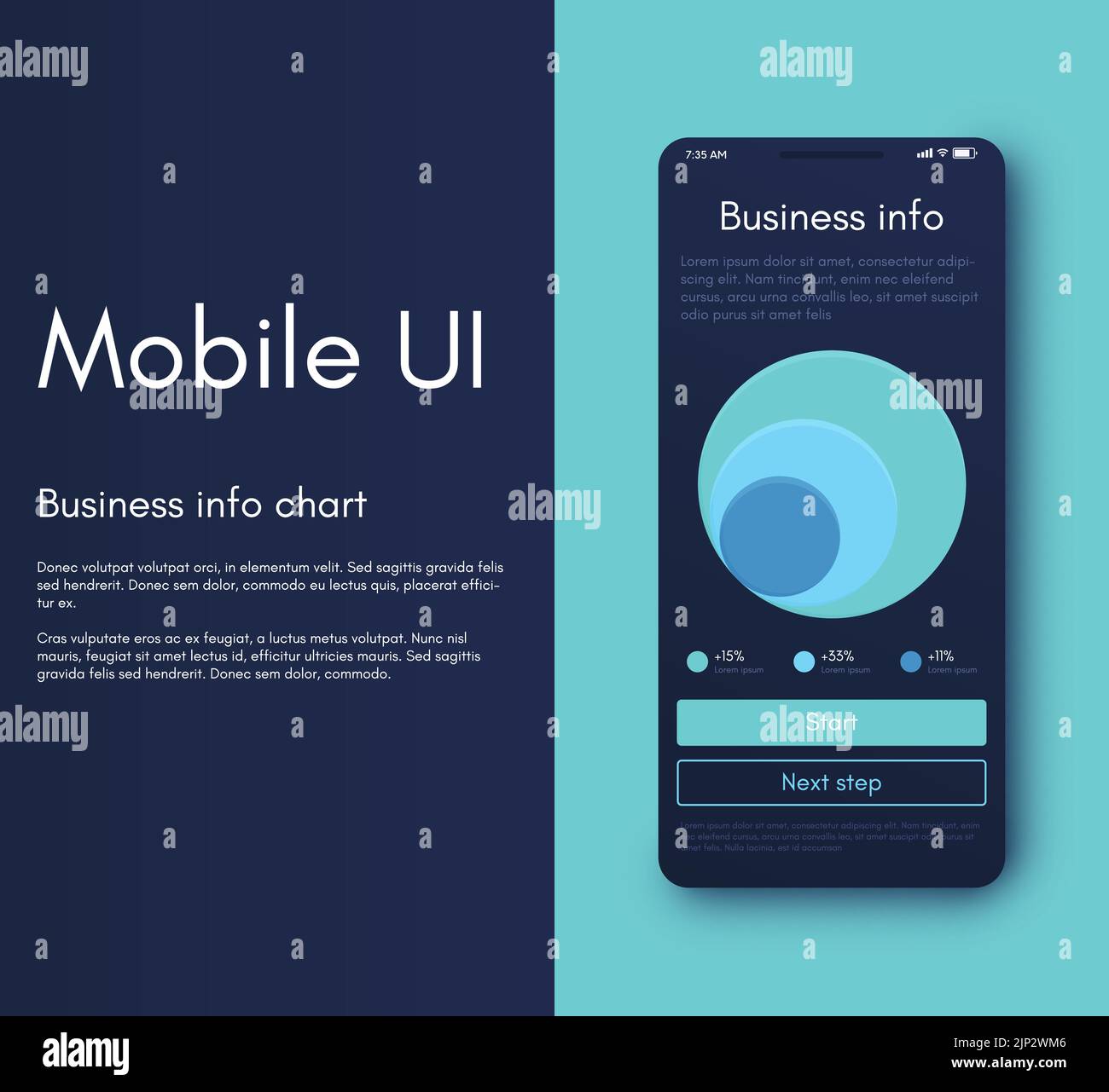 Vector graphics infographics with mobile phone. Template for creating ...